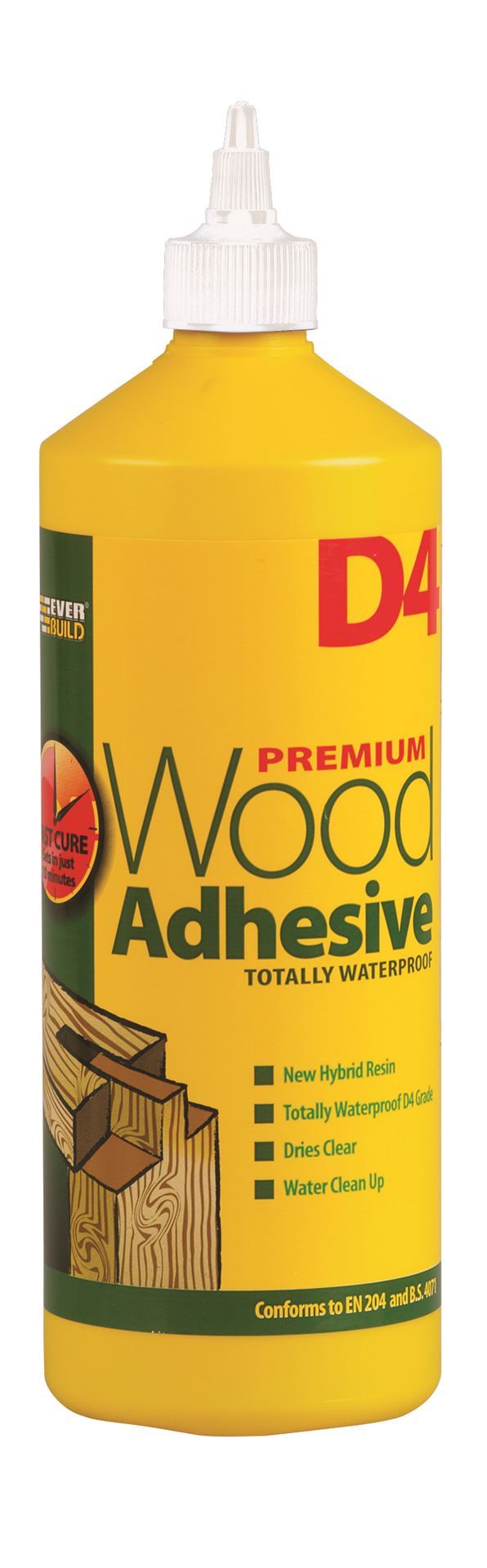 Hertings. EVERBUILD D4 WOOD ADHESIVE - WHITE - 1 Litre