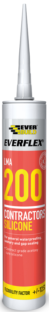 Hertings. EVERBUILD 200 LMA SILICONE - BLACK - 295ml