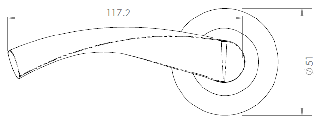 Hertings. DART LEVER LATCH ON ROSE-POL. CHROME - I13001AA